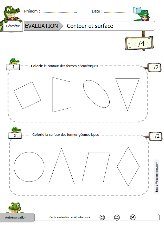 Évaluation - Contour et surface - SuperCroco