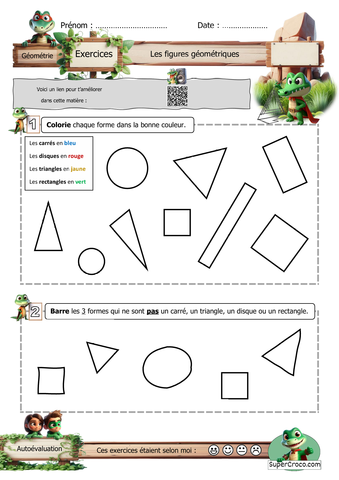 Les figures géométriques - Reconnaitre le carré, le rectangle, le ...