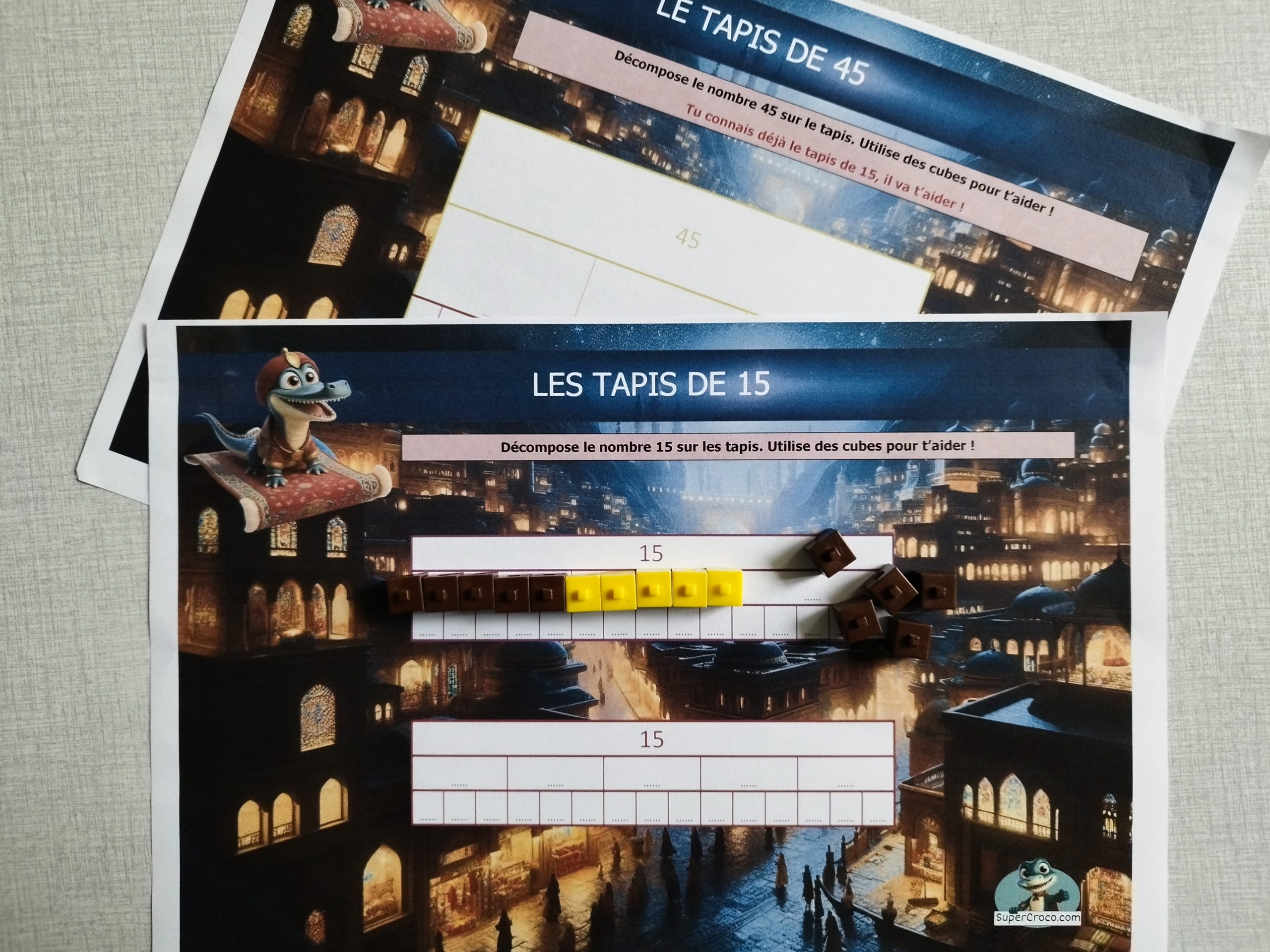 Les tapis des nombres 15 et 45