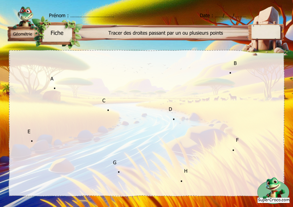 Tracer des droites passant par un ou plusieurs points - Fiche